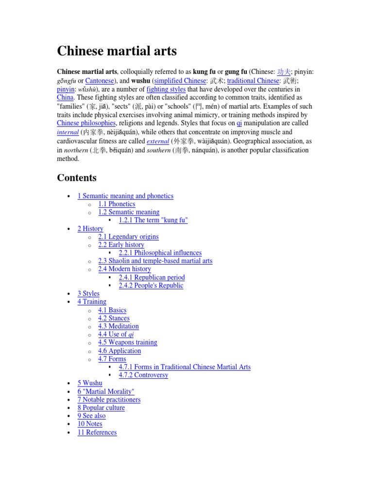 Chinese Martial Arts | PDF | Chinese Martial Arts | East Asian Martial Arts