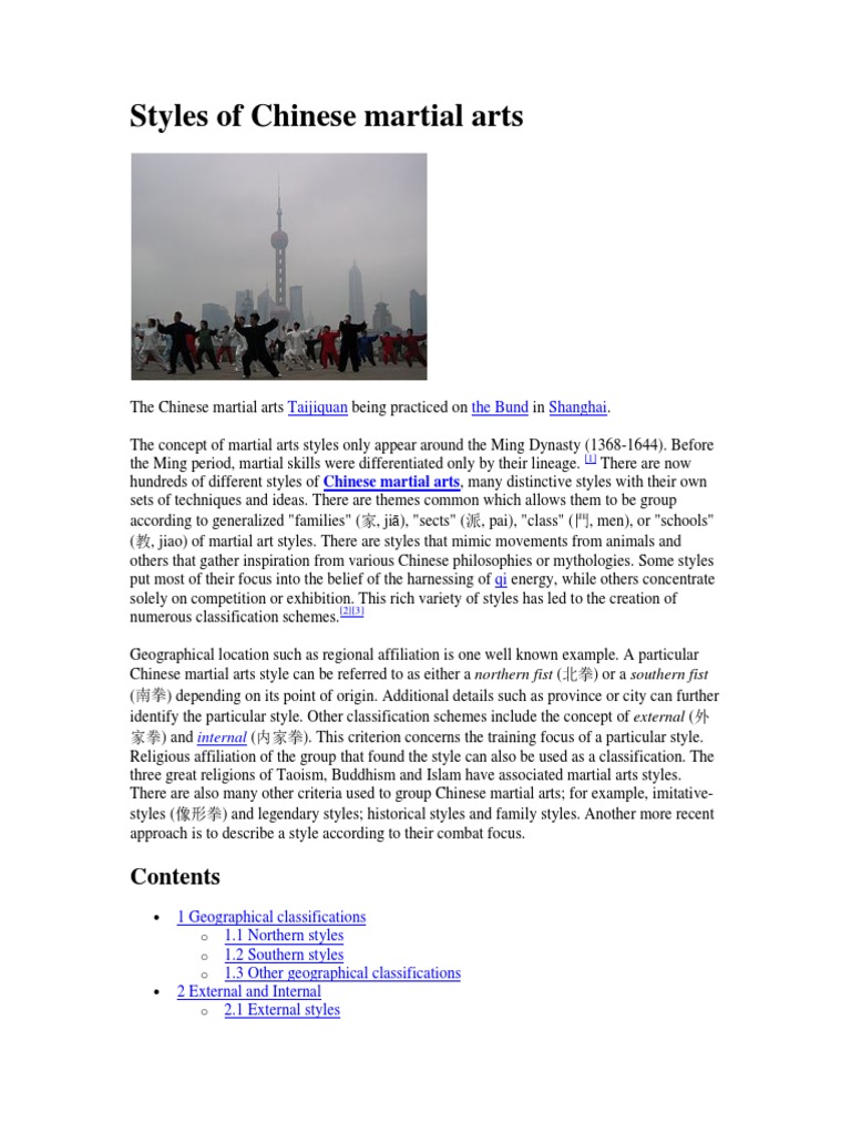 Styles Of Chinese Martial Arts Pdf Chinese Martial Arts Asian