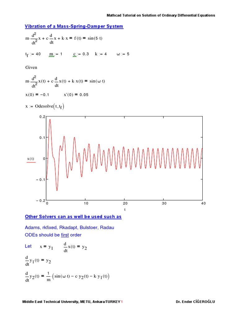 Mathcad - Solution of ODEs | PDF | Ordinary Differential Equation ...