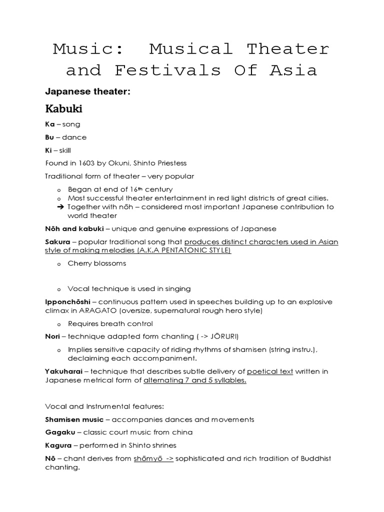 Musical Traditions and Theater Forms of Asia: A Comparative Examination ...