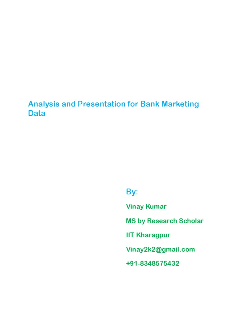 Bank Marketing Campaign Analysis PDF | PDF | Data Analysis | Dependent ...