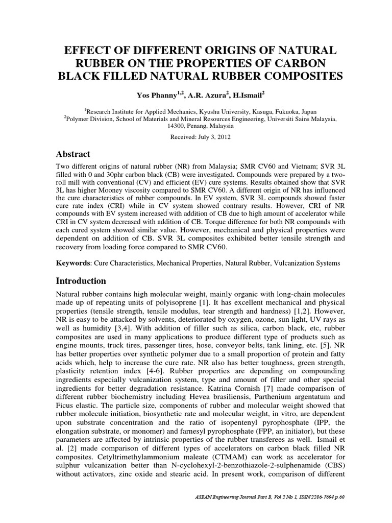 Natural Rubber Origins and Composite Properties | PDF | Natural Rubber ...