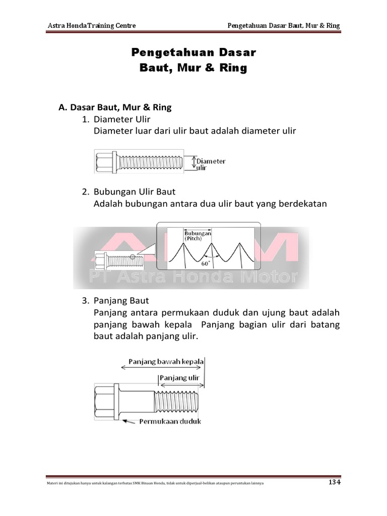 Pengetahuan Baut, Mur Dan Ring | PDF