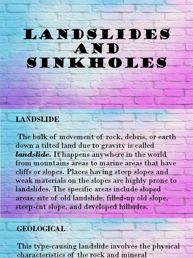 Landslides and Sinkholes | PDF | Landslide | Sinkhole