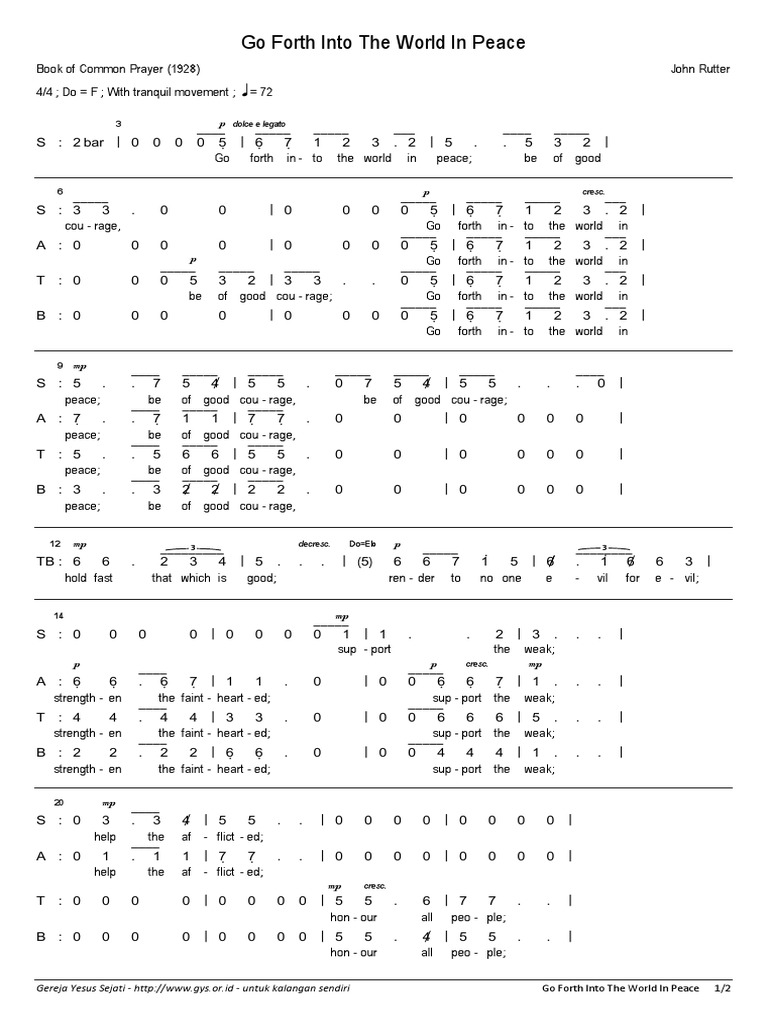 Go Forth Into The World in Peace | PDF