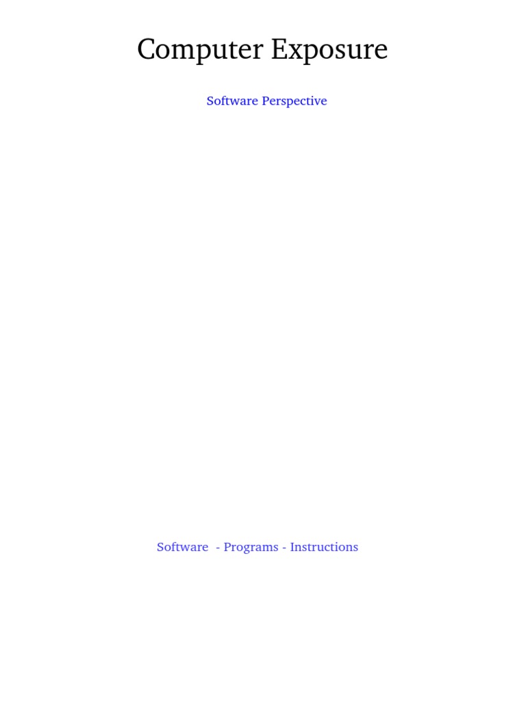 Computer Exposure: Software Perspective | PDF