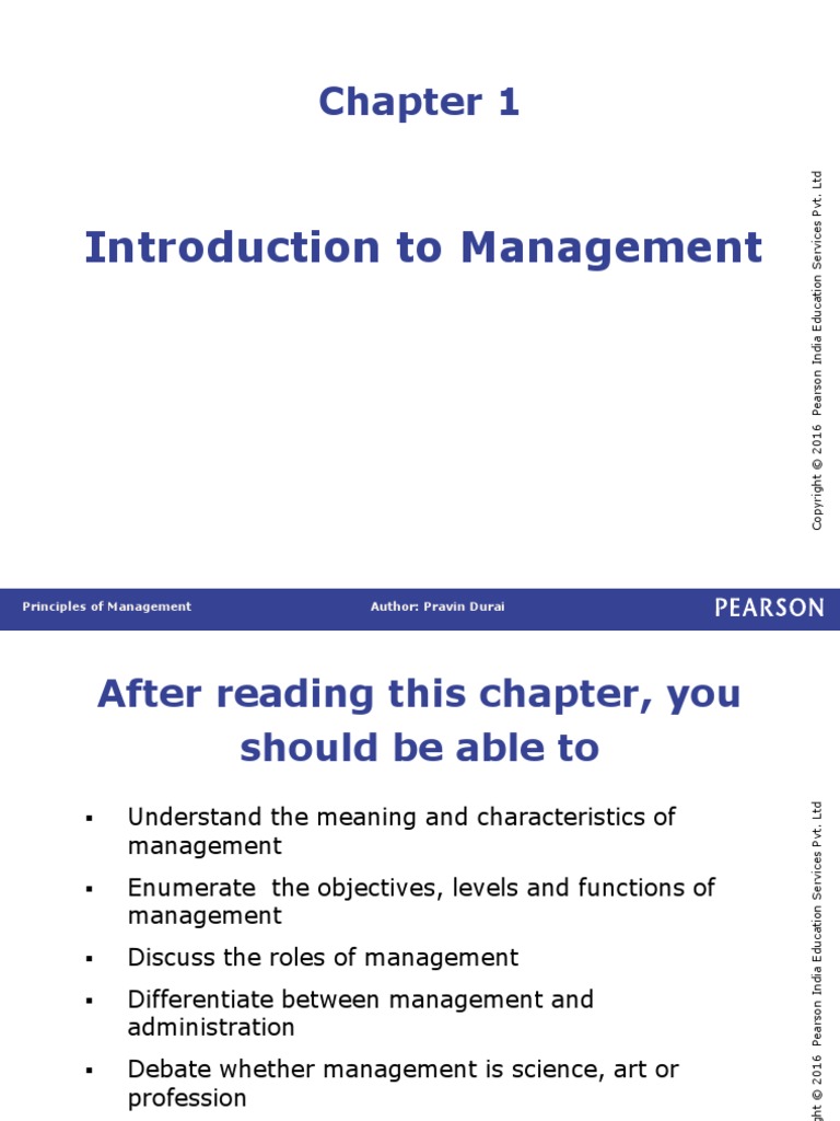 Introduction To Management: Principles of Management Author: Pravin ...