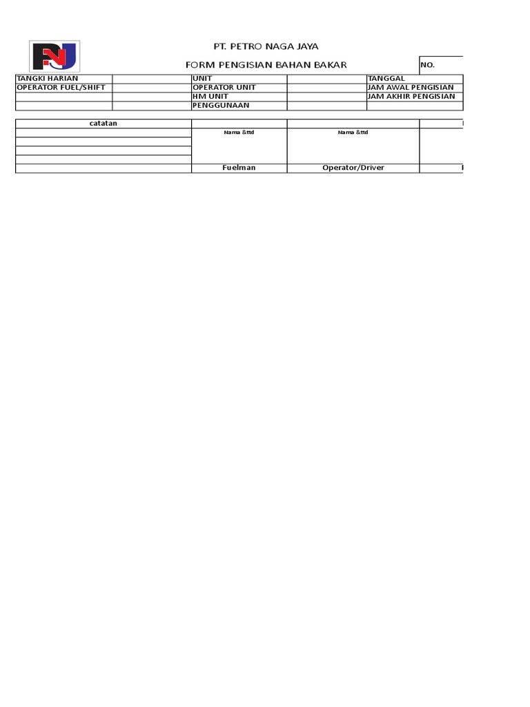 Form Pengisian BBM | PDF