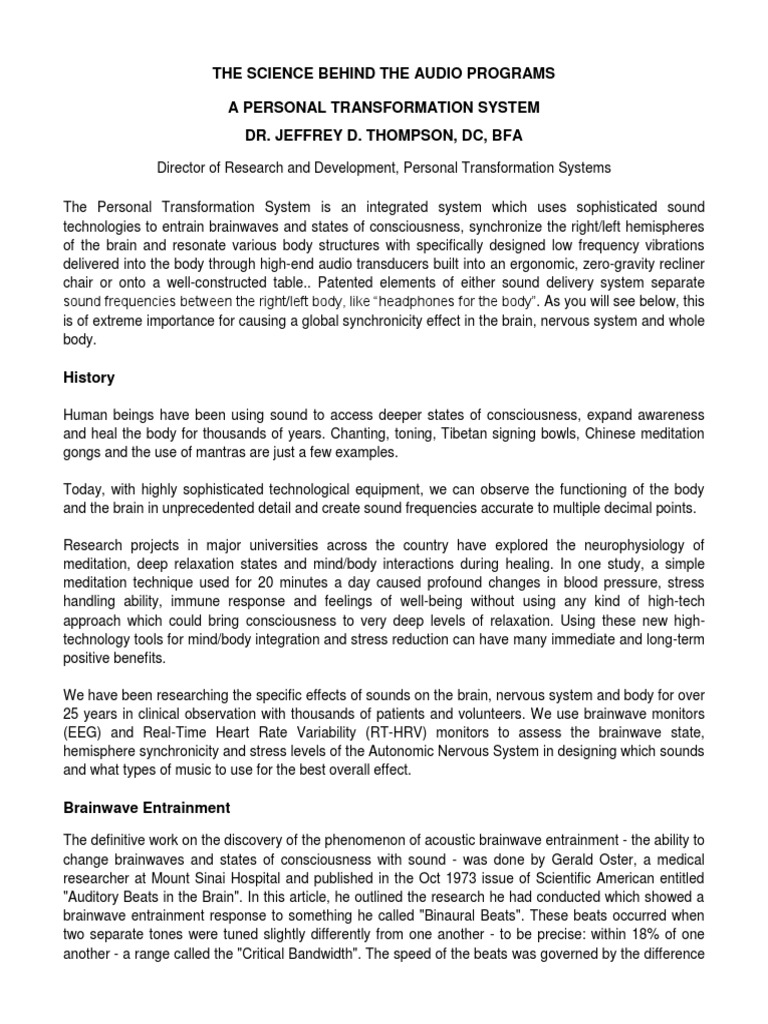 Dr. Jeffrey Thompson Scientific Sounds | PDF | Electroencephalography ...