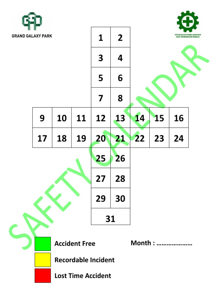 Accident Free Recordable Incident Lost Time Accident Month | PDF