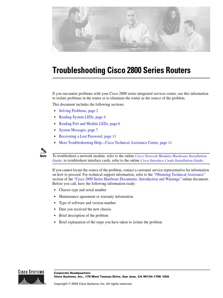 2801 Router Trouble Shooting | PDF | Cisco Systems | Router (Computing)