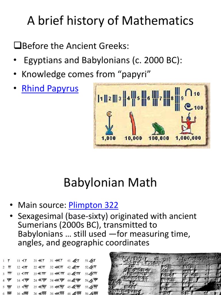 Brief History of Mathematics Overview | PDF | Teaching Mathematics ...