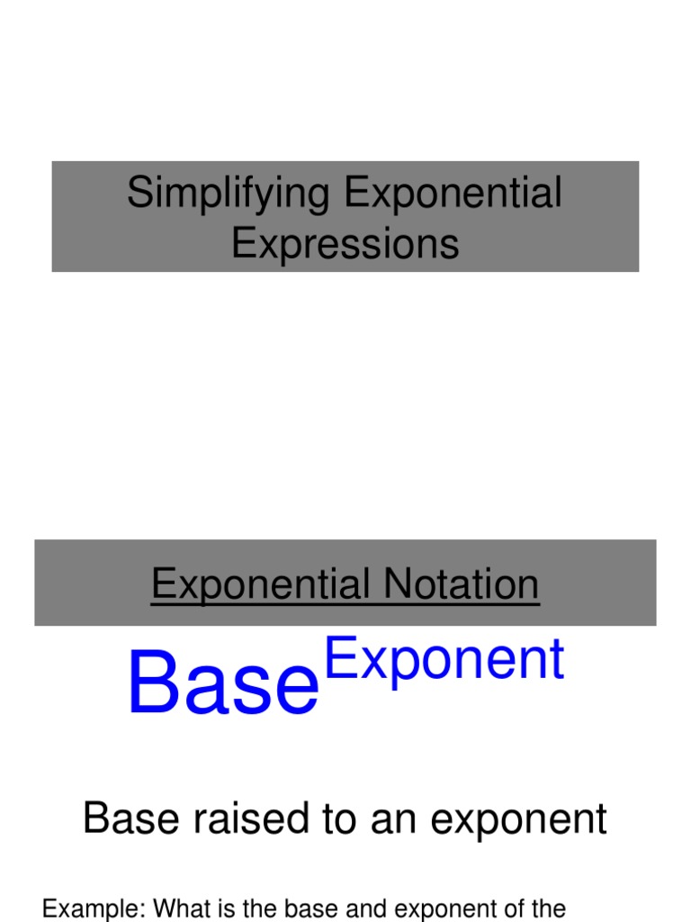 Simplifying Exponential Expressions | PDF | Fraction (Mathematics) | Exponentiation