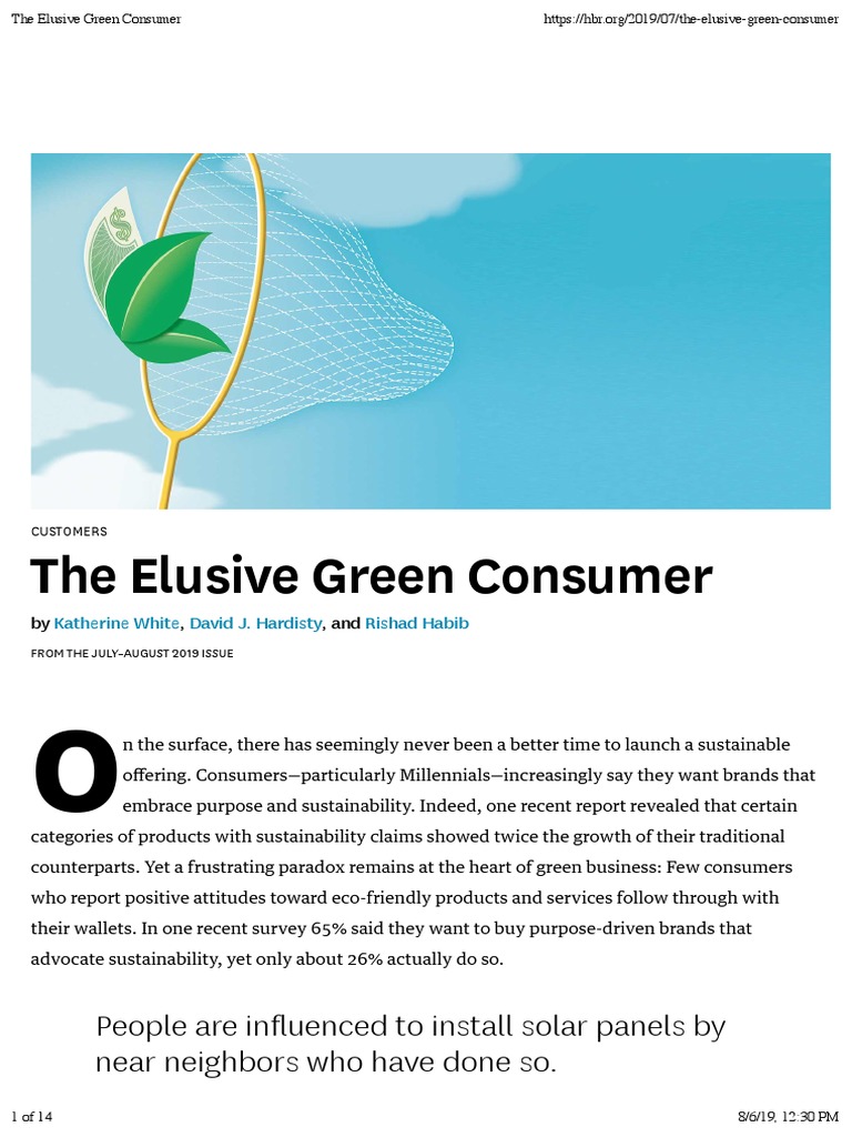 Understanding the Elusive Green Consumer | PDF | Sustainability | Behavior