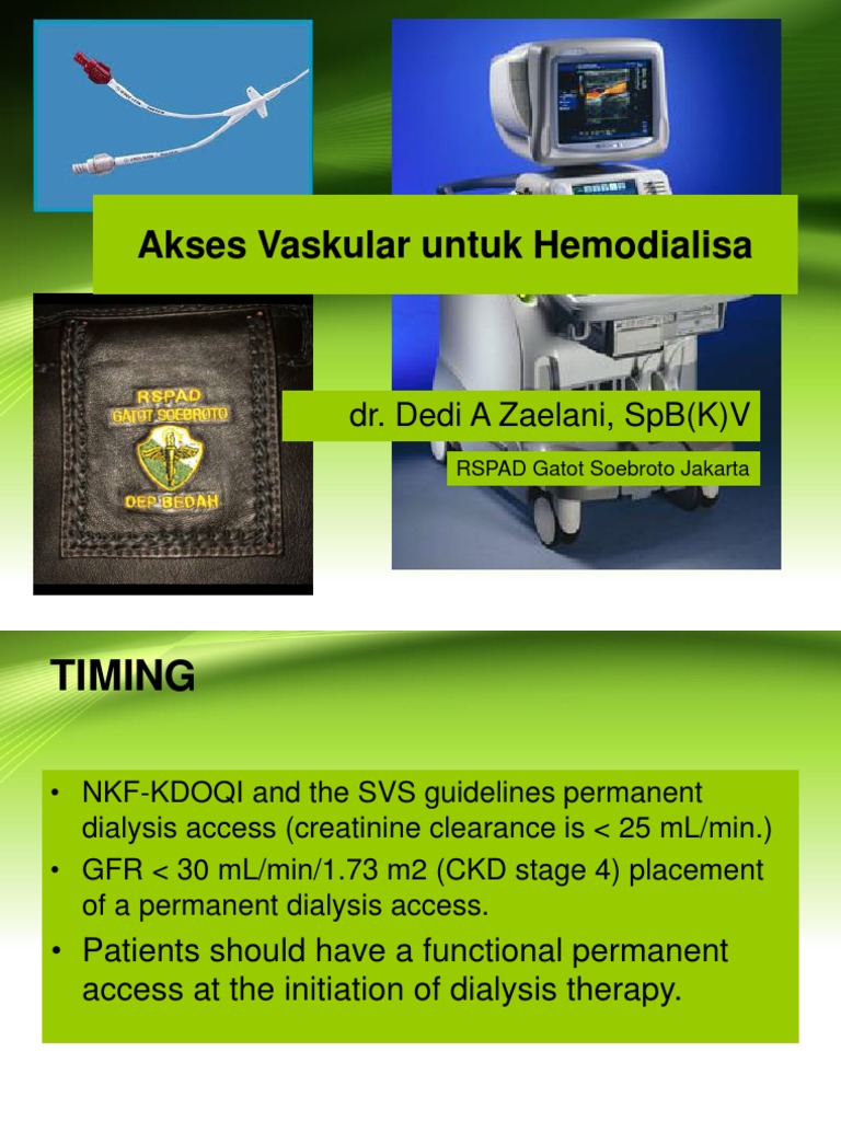 Akses Vaskular Yang Aman Untuk HD - DR Dedi A Zaelani | PDF | Hemodialysis | Catheter