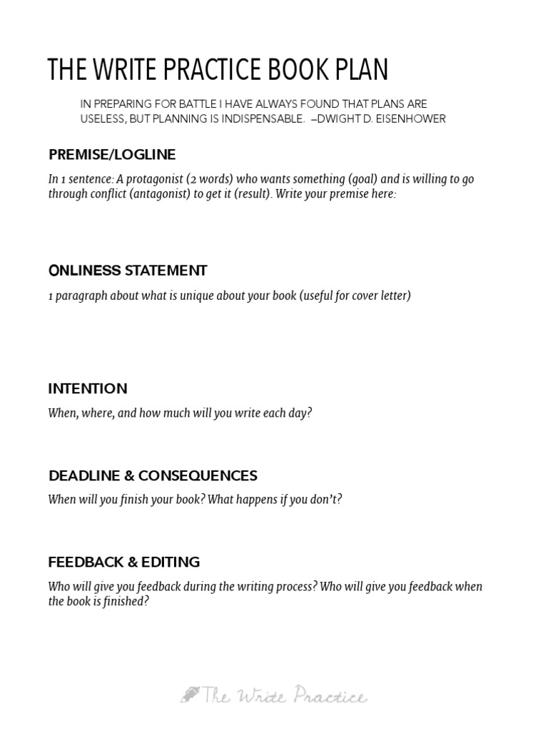 The Write Practice Book Plan: Premise/Logline | PDF