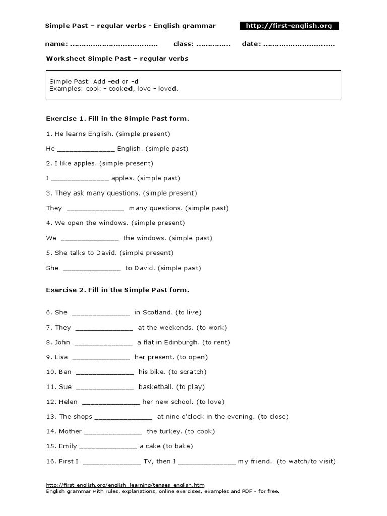 Works Regular - Verbs PDF | PDF