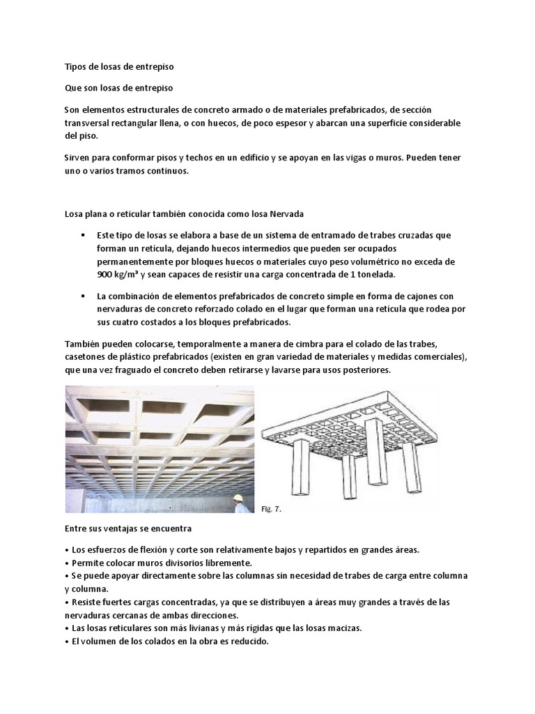 Tipos de Losas de Entrepiso | PDF | Hormigón | Materiales de construcción