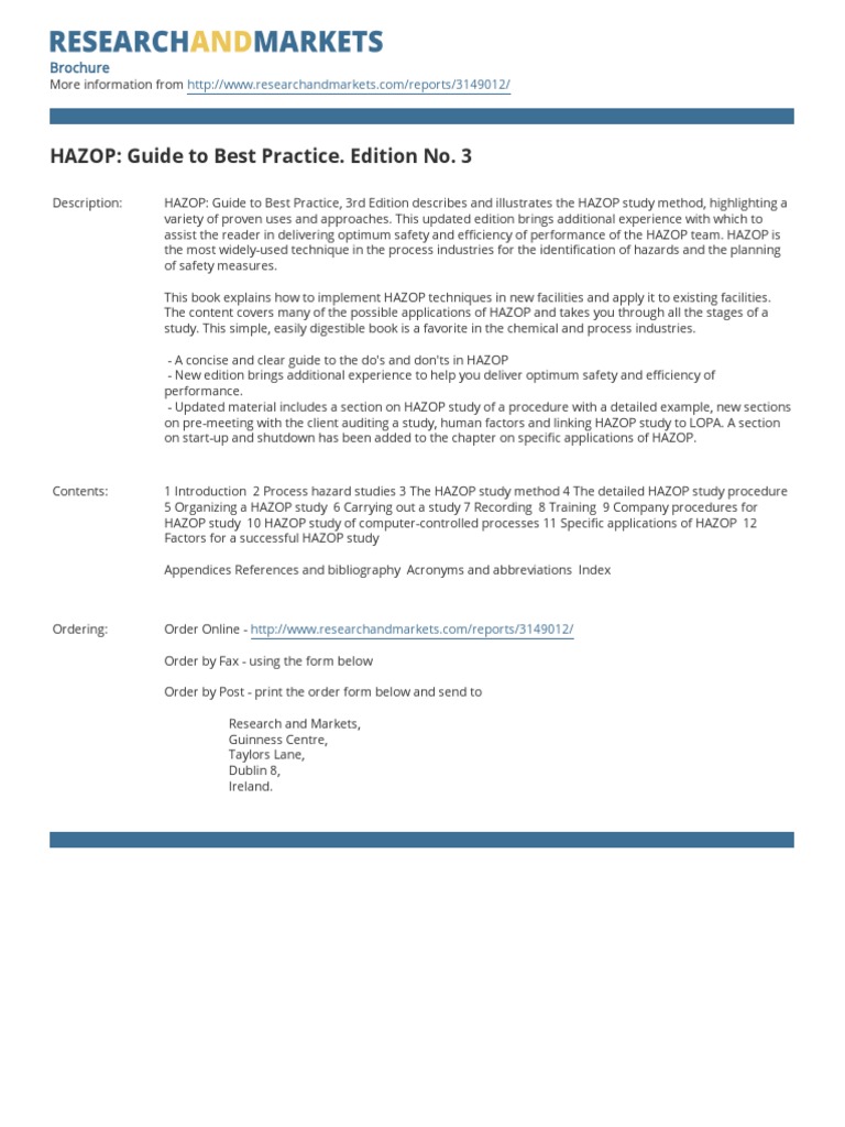 HAZOP: Guide To Best Practice. Edition No. 3: Brochure | PDF | Cheque | Credit Card