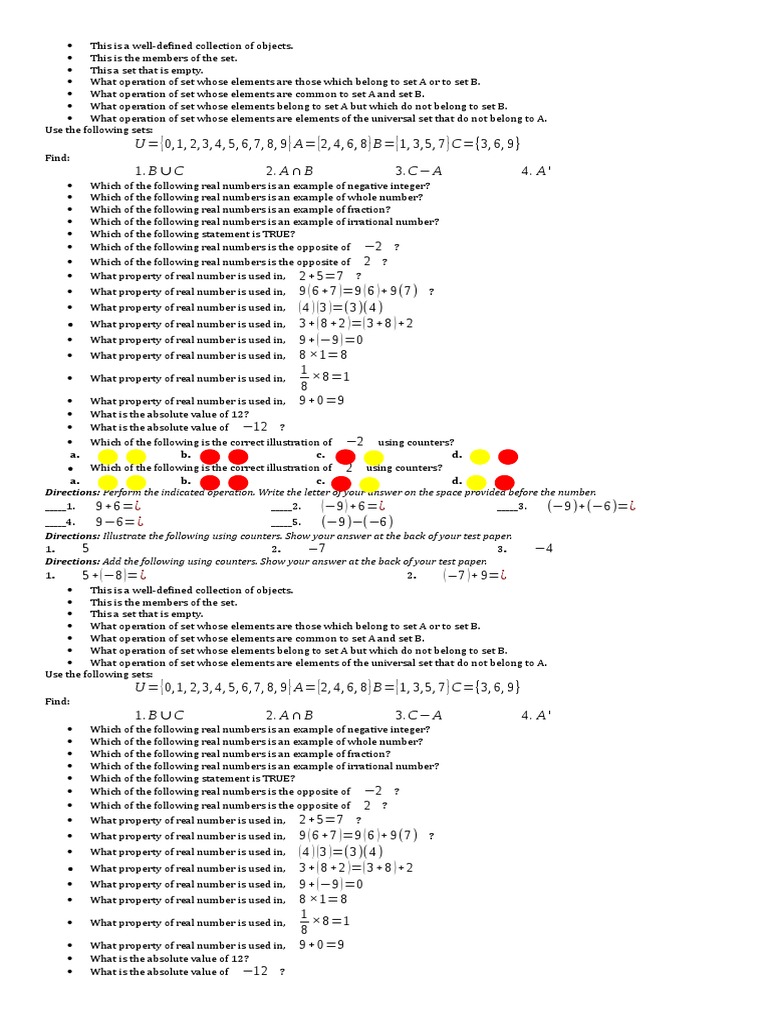Grade 7 Pointers | PDF | Numbers | Real Number
