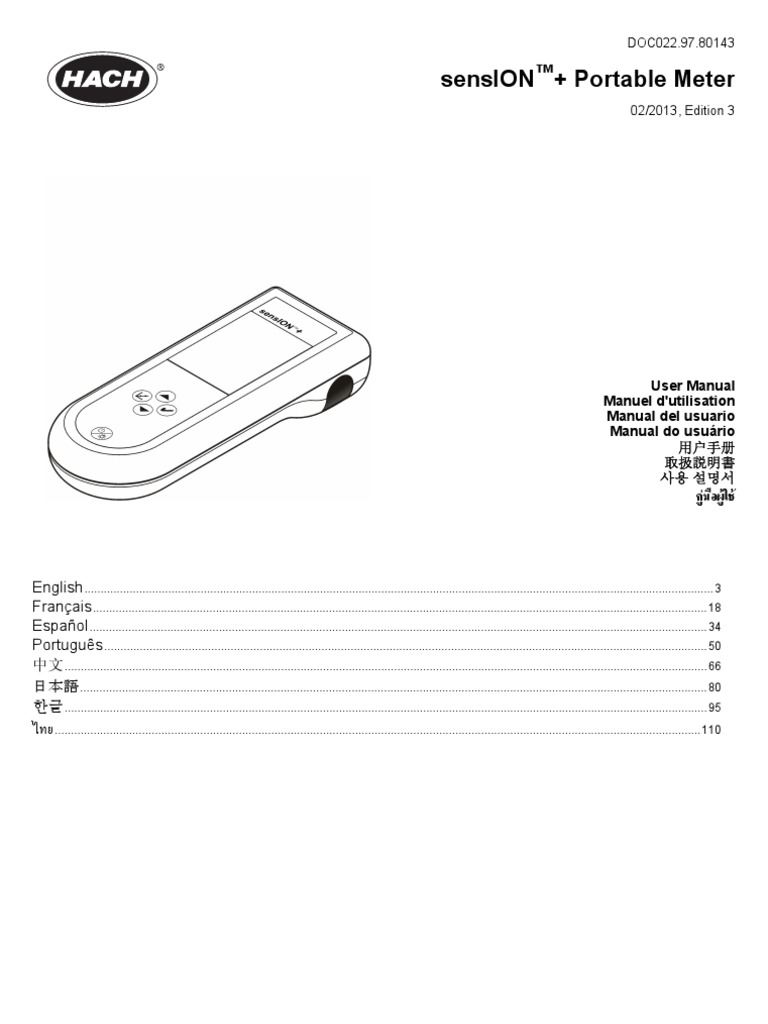 Manual de sensION™+ Portable Meter | PDF | Calibration | Ph