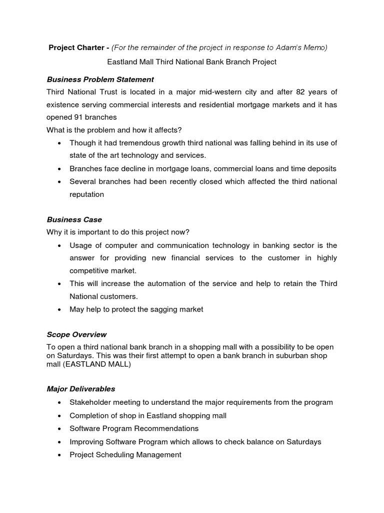 Project Plan & Charter - Motlatsi | PDF | Risk Management | Project ...
