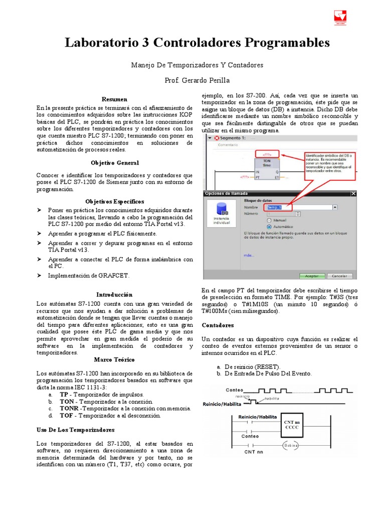 LAB4 | PDF | Controlador lógico programable | Programación de computadoras