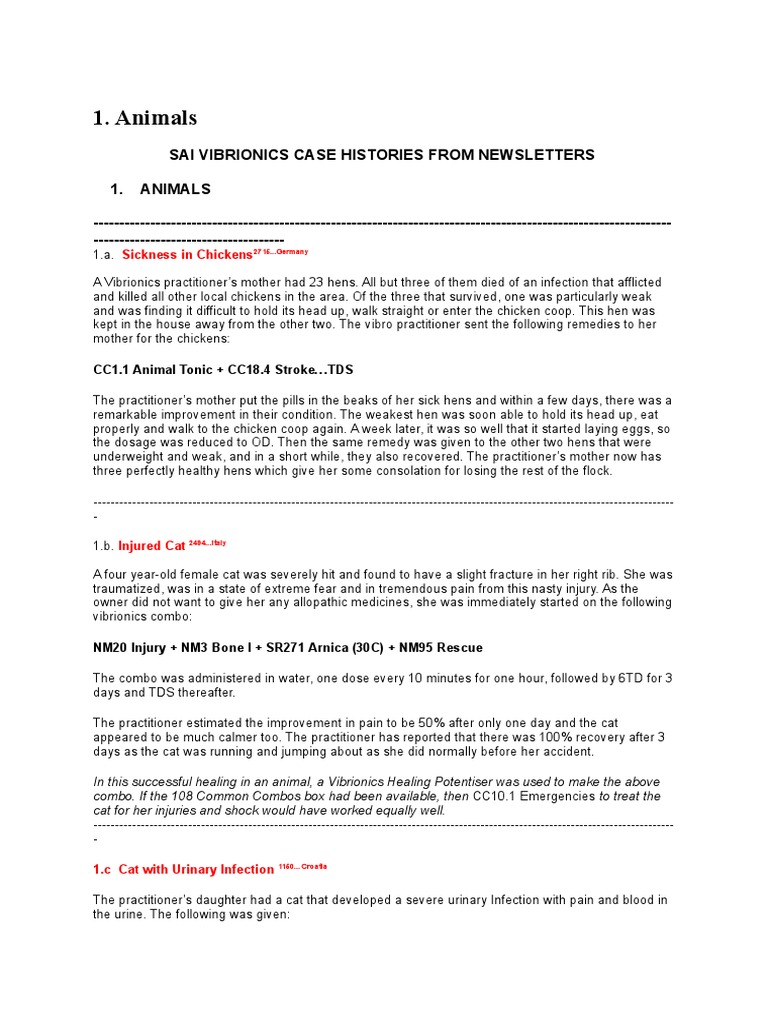 Animals | PDF | Chicken | Urinary Tract Infection