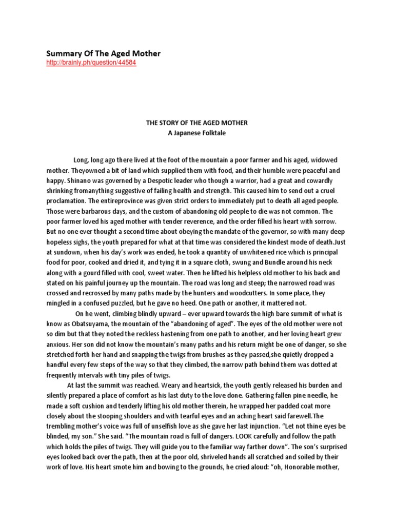 The Story of The Aged Mother A Japanese Folktale | PDF | Poetry