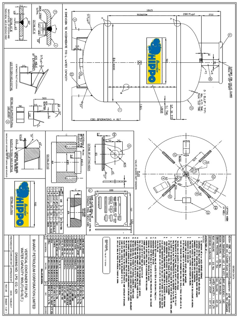 425 KG Cylinder Drawing | PDF