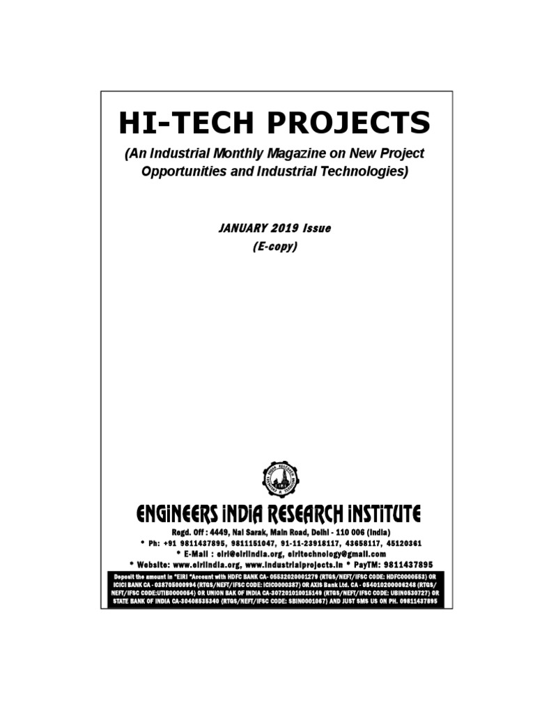 Hi-Tech Projects: (An Industrial Monthly Magazine On New Project ...