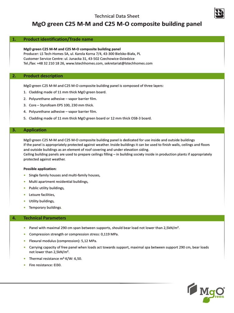 Technical Data MgO | PDF | Building Insulation | Materials Science