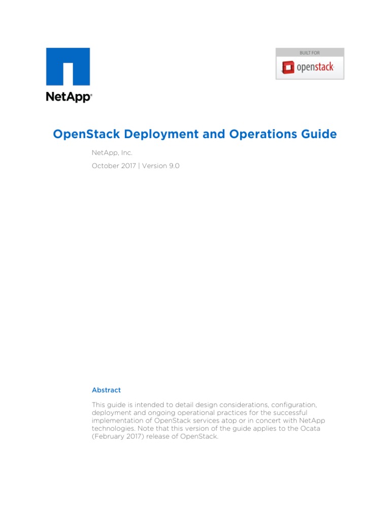 Openstack Deployment Ops Guide PDF | PDF | Open Stack | Computer Cluster