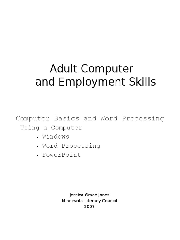 Computer Basics and Word Processing Workbook | PDF | Microsoft Word ...