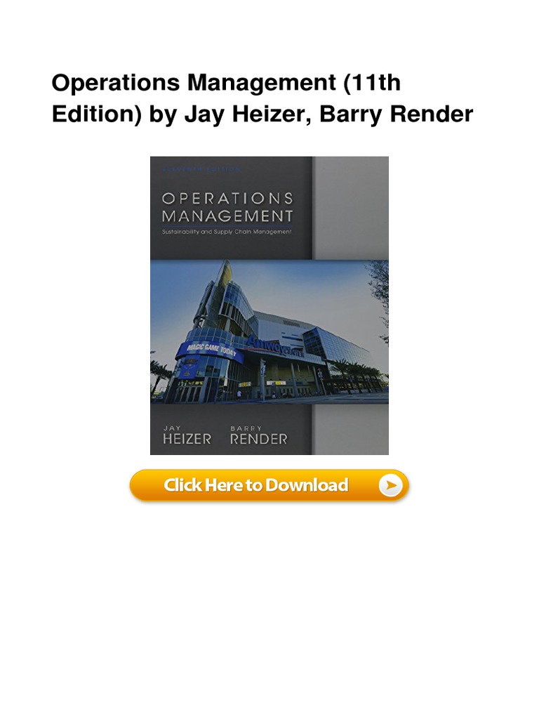 Operations Management 11th Edition PDF | PDF