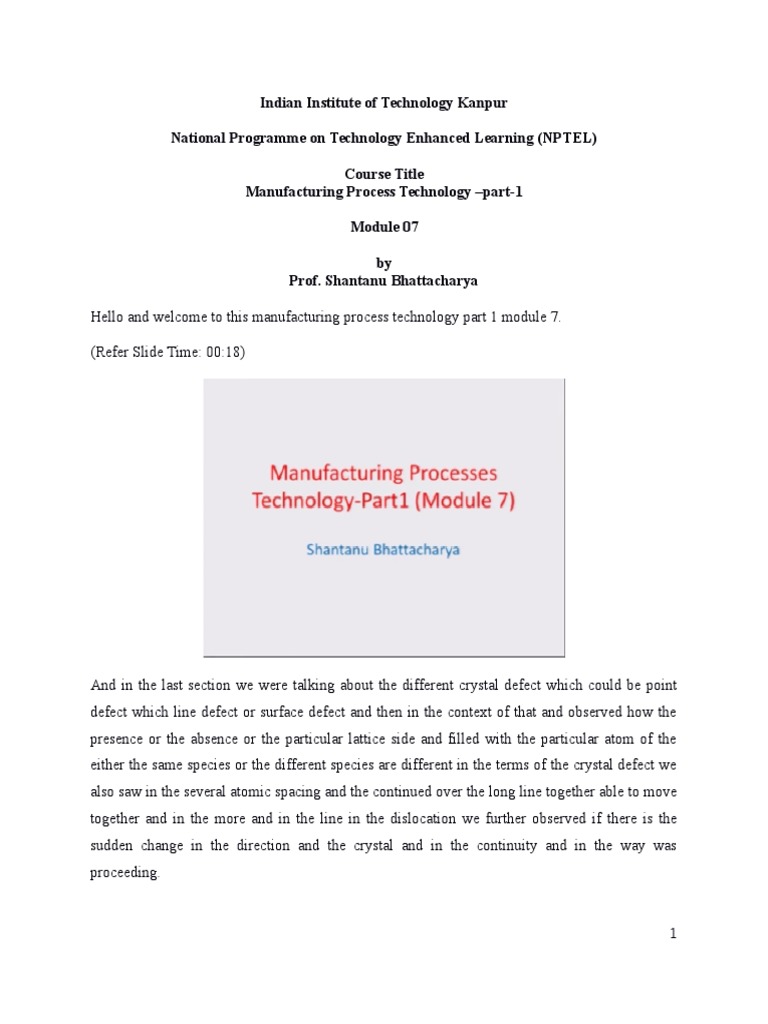 Indian Institute of Technology Kanpur National Programme On Technology ...