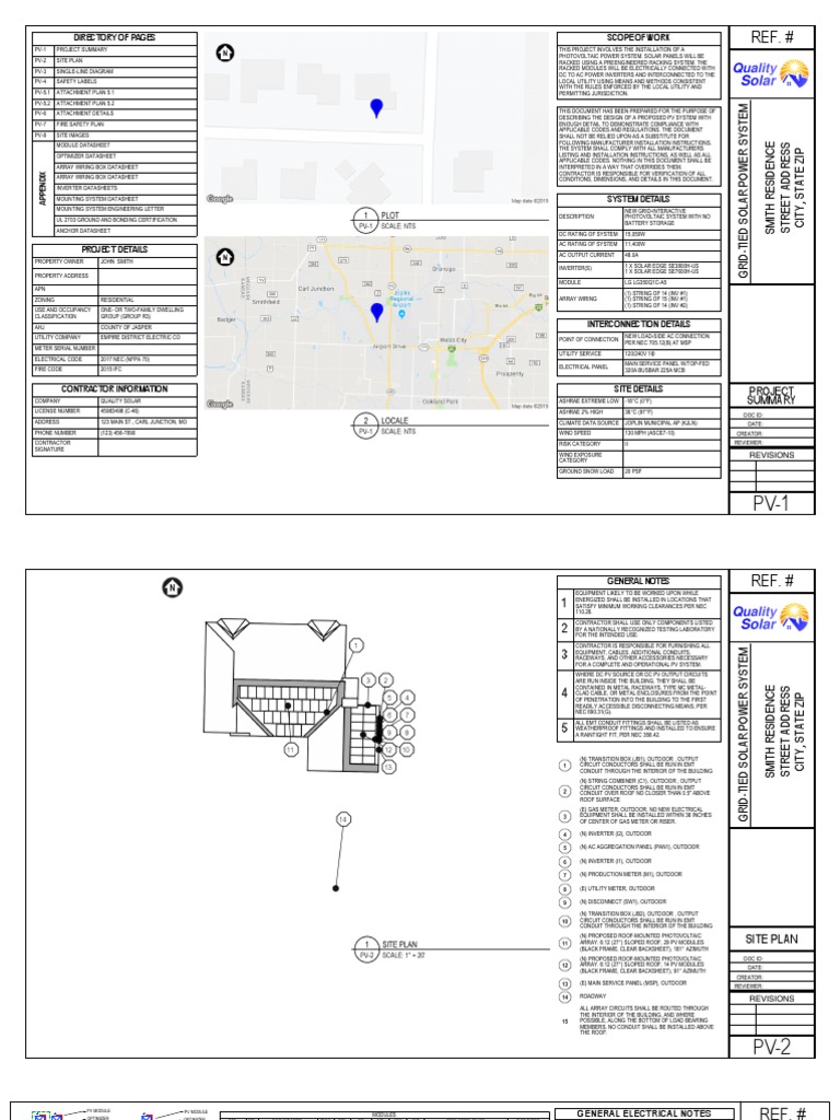 Sample Permit Package Test | PDF | Photovoltaic System | Solar Panel