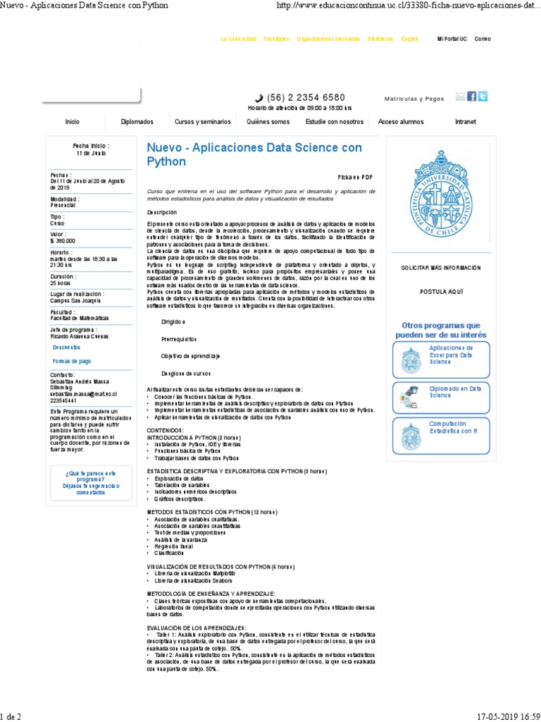 Aplicaciones Data Science Con Python | PDF | Python (lenguaje de ...