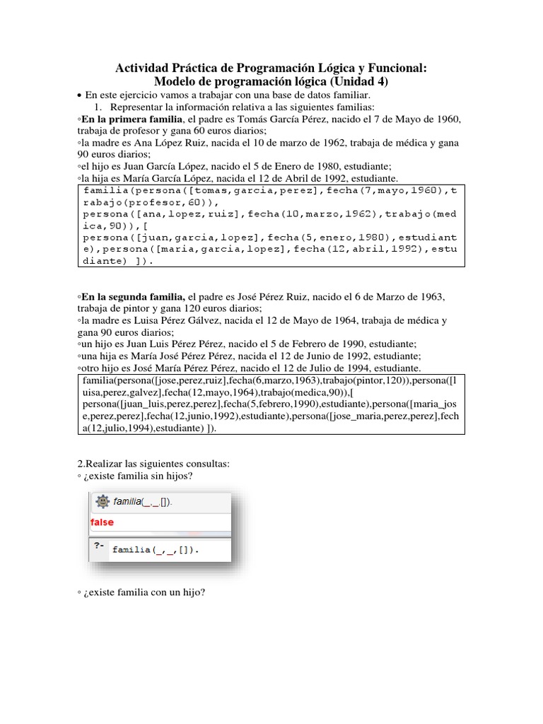 Actividad Práctica de Programación Lógica y Funcional | PDF