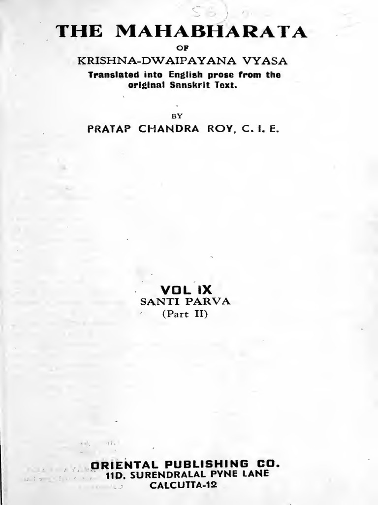 Mahabharata Santi Parva Part II | PDF | Mahabharata
