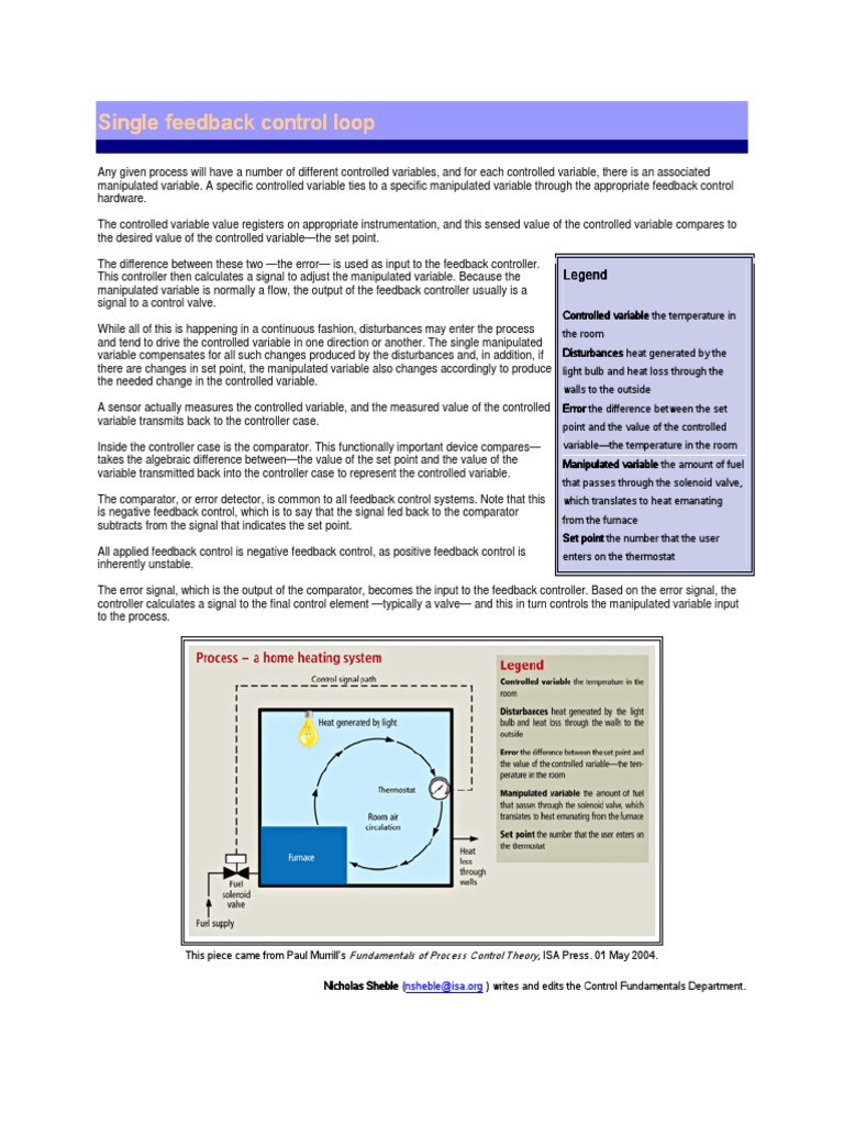 Single Feedback Control Loop | PDF | Control Theory | Feedback