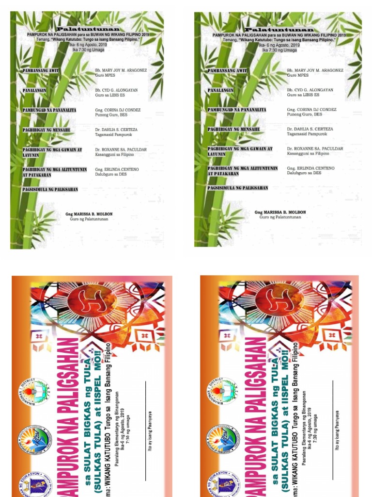 Program Invitation Buwan Wika 2019 | PDF