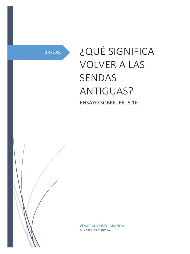 Significado de Volver a las Sendas Antiguas | PDF | Yahvé | Biblia