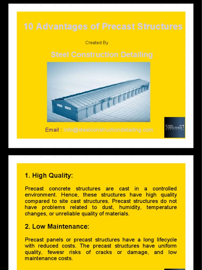 10 Advantages of Precast Structures - Steel Construction Detailing ...