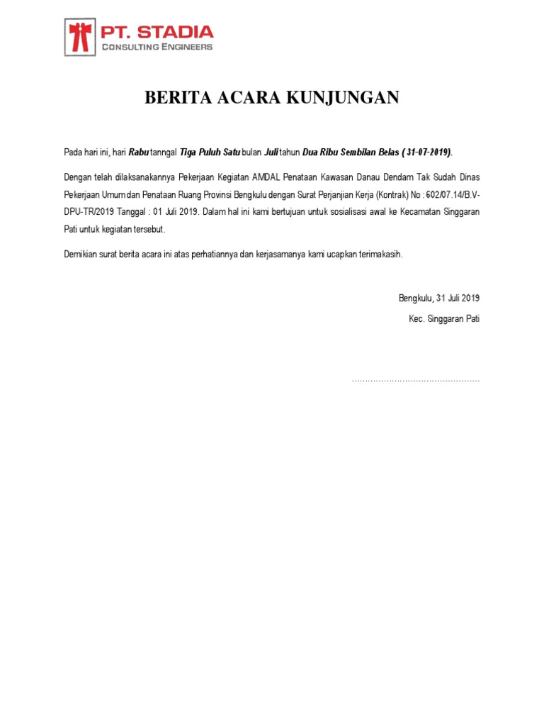 Berita Acara Kunjungan | PDF