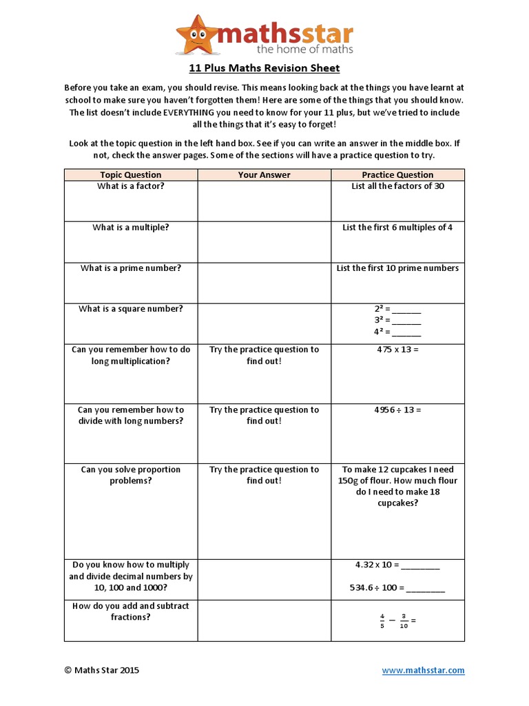 Maths Sheet | PDF | Fraction (Mathematics) | Elementary Mathematics