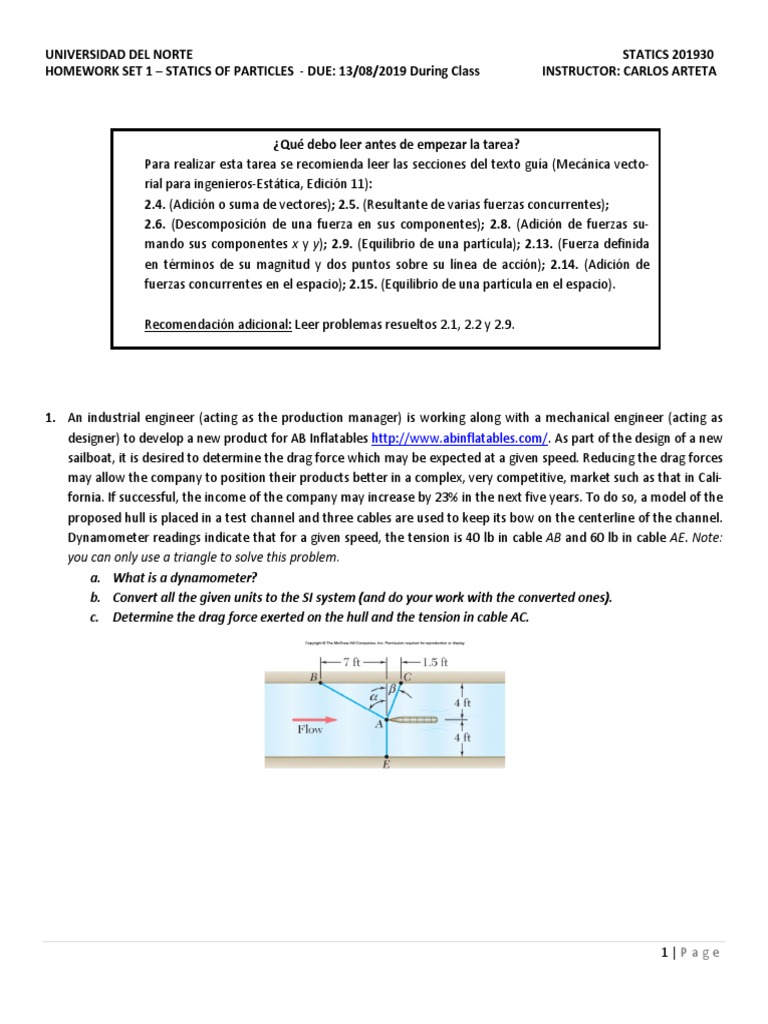Statics Homework Solutions for Forces on Structures | PDF | Force ...