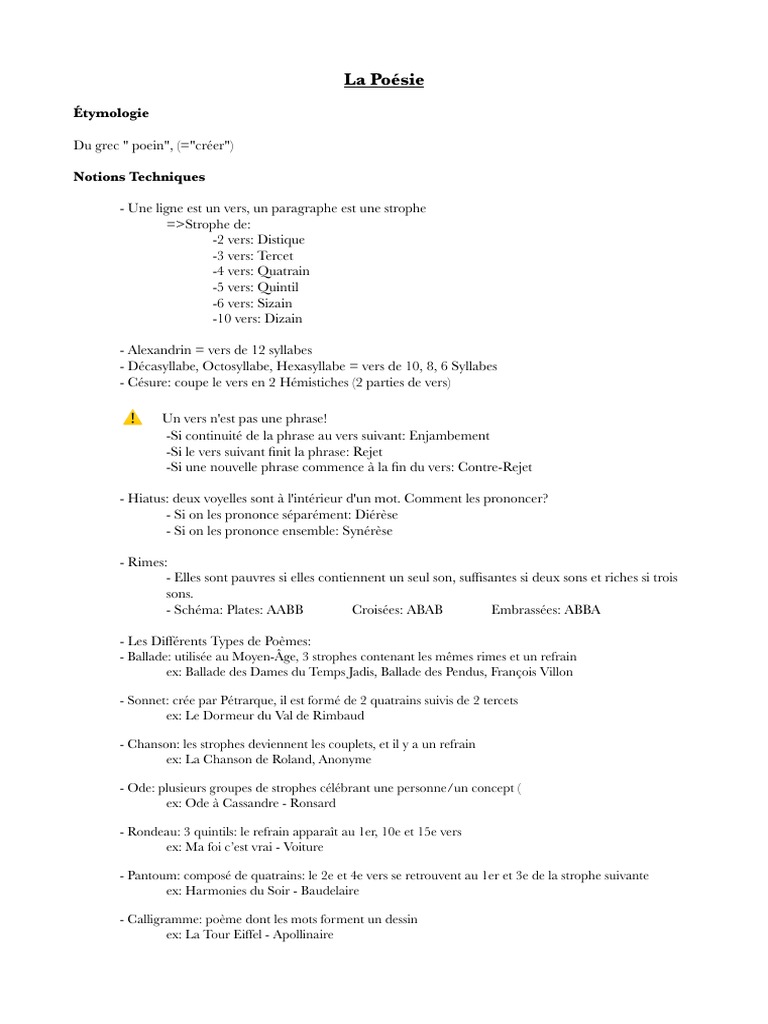 La Poésie Notions Techniques Et Historiques | PDF | Ballade | Poésie