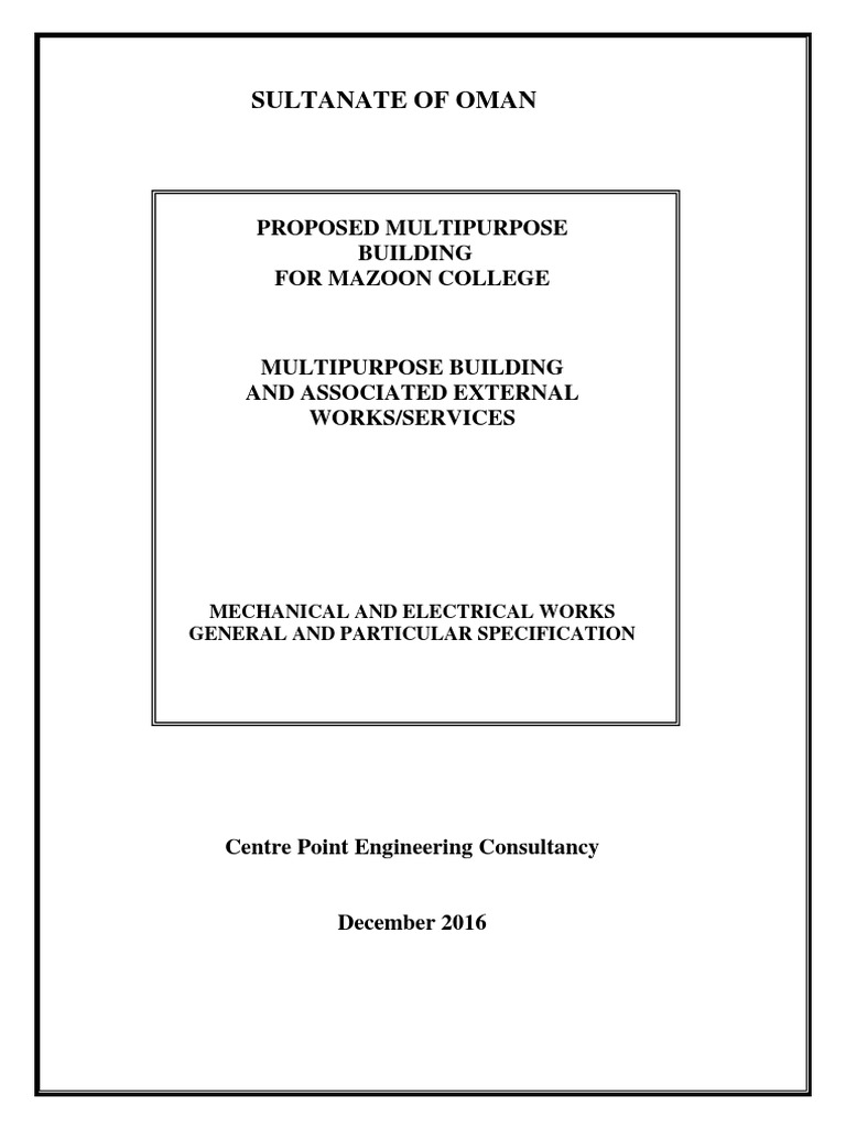 MEP - Specifications | PDF | Electrical Wiring | Specification ...