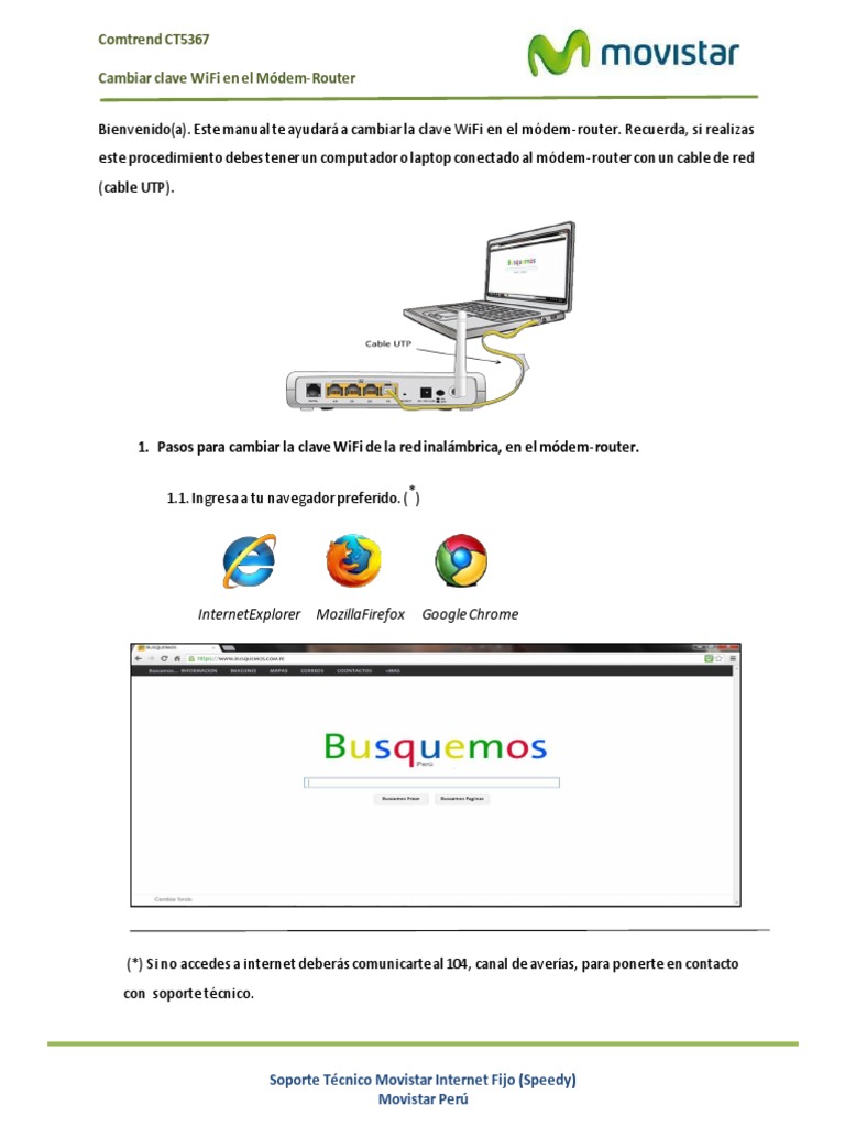 Comtrend CT5367 - Cambio de Contrasena Wifi en Modem PDF | PDF ...